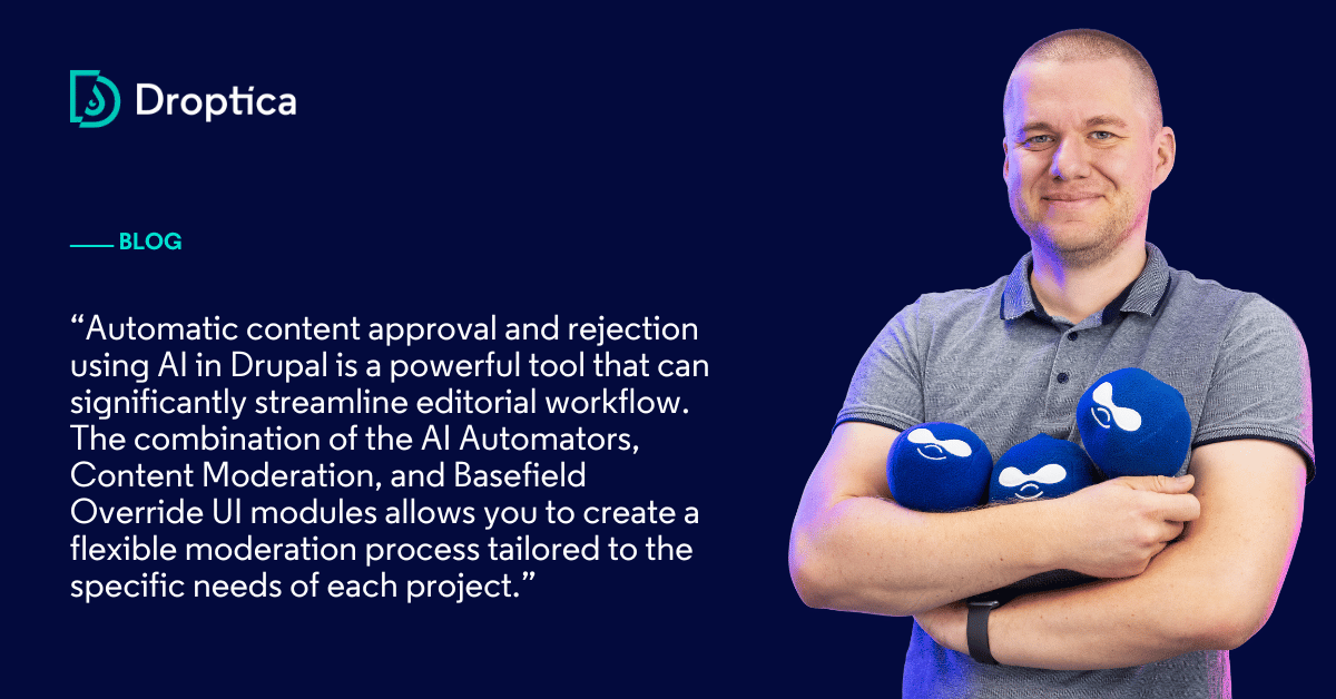 Automatic AI content moderation in Drupal | Droptica